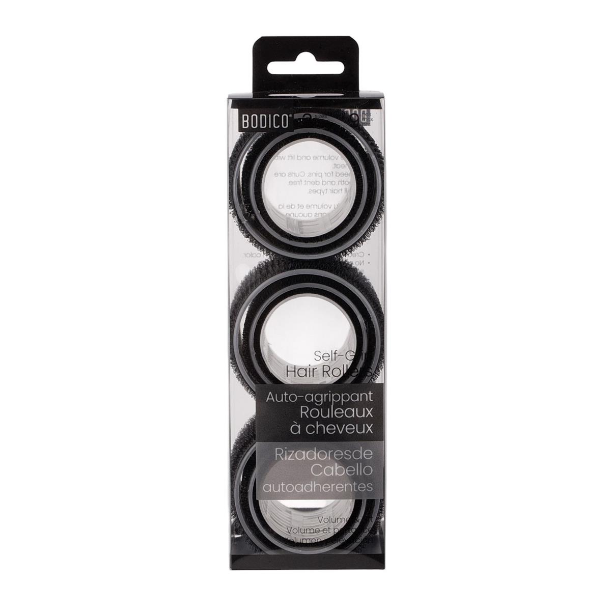 Bodico, 9pcs Hair Roller Set, blk, incl: X/L/M (3 each), PET box