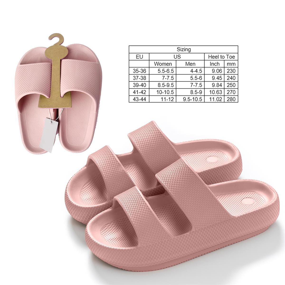 Bodico, Pink DuoStrap Plush Slides ,adult,EVA, 4 sizes, craft hanger