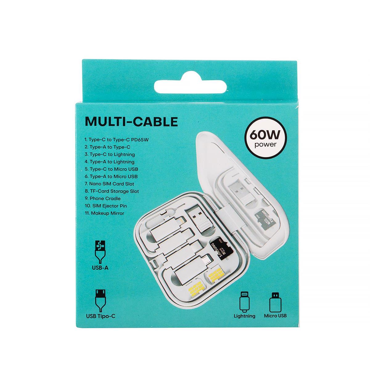 Global, 60W Data Cable Set, blister card, 2-asst (black/white)