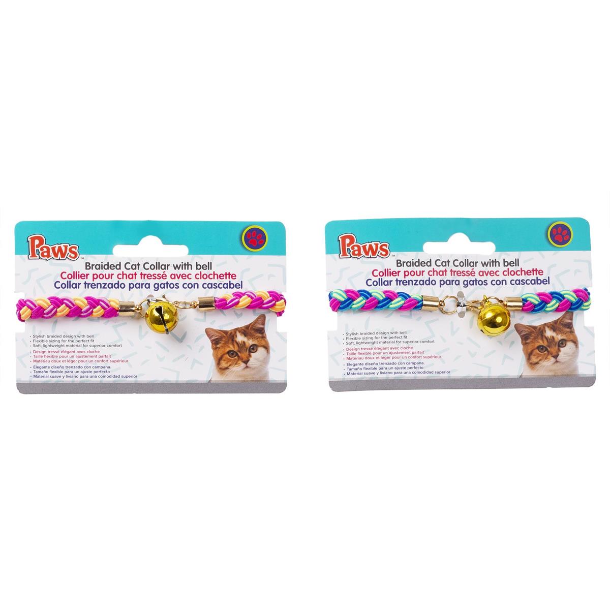 PAWS Cat Collar w/bell, 2 Asst., t.o.c.