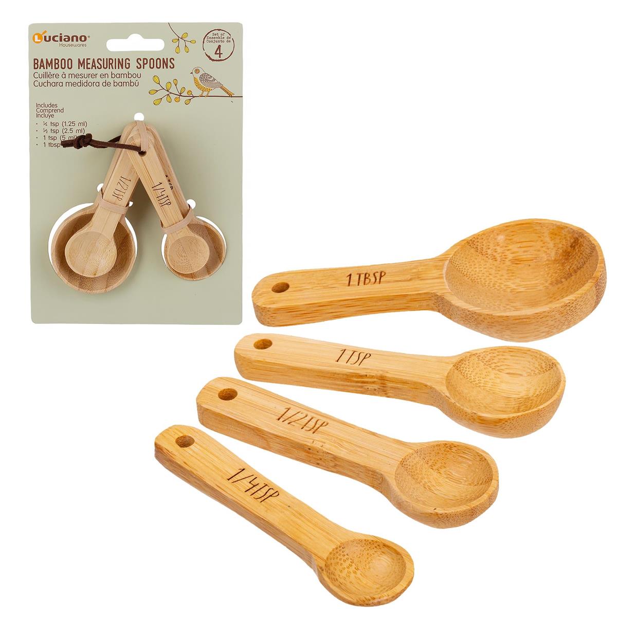 Luciano 4-pc Bamboo Measuring Spoon Set, t.o.c.