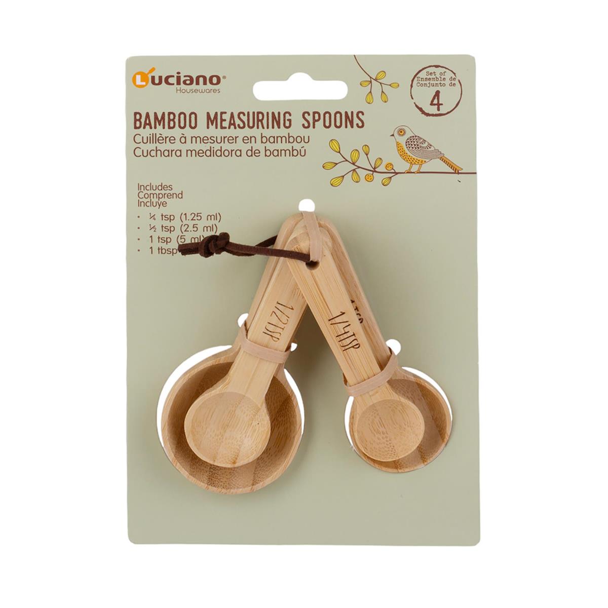 Luciano 4-pc Bamboo Measuring Spoon Set, t.o.c.