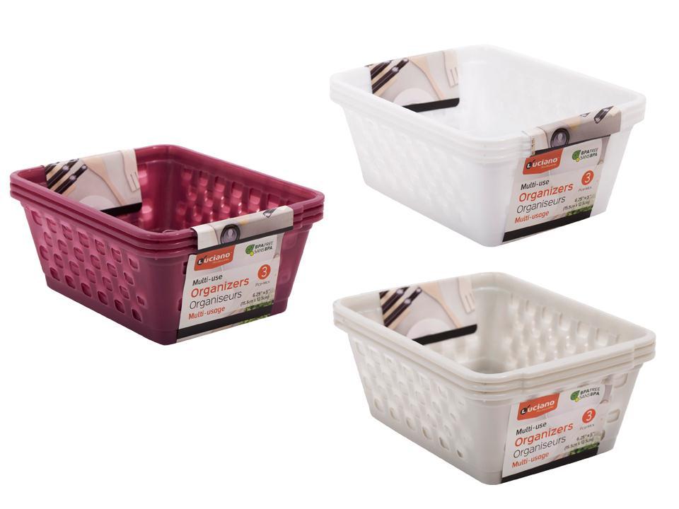 Luciano 3-pc Multi-use Organizers, 4 cols, 6.25x5", label