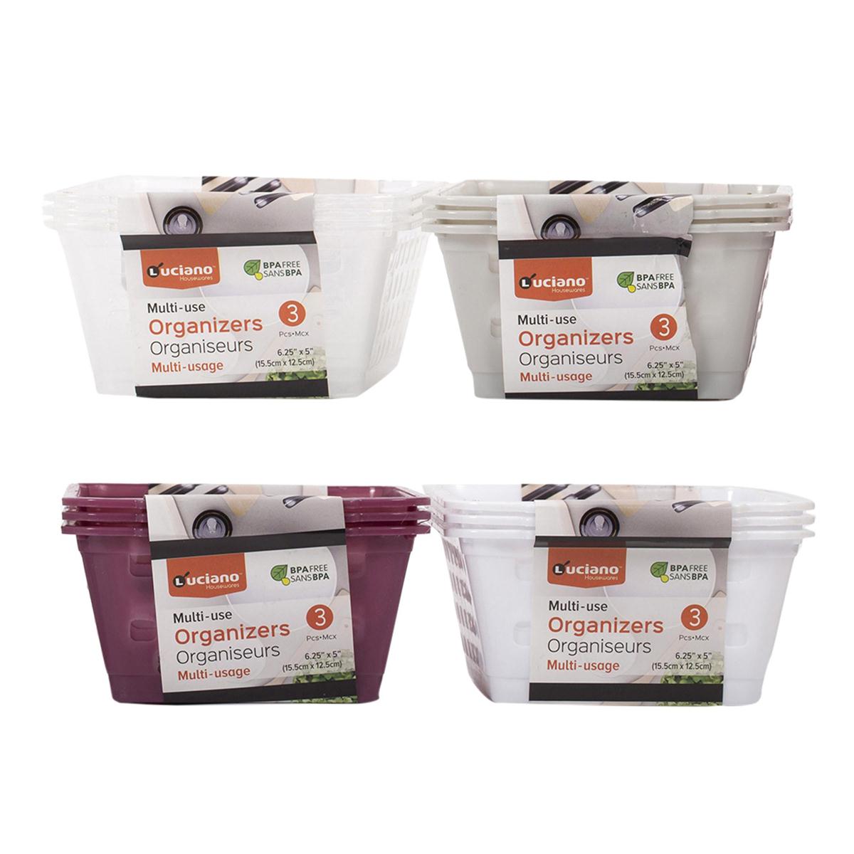 Luciano 3-pc Multi-use Organizers, 4 cols, 6.25x5", label