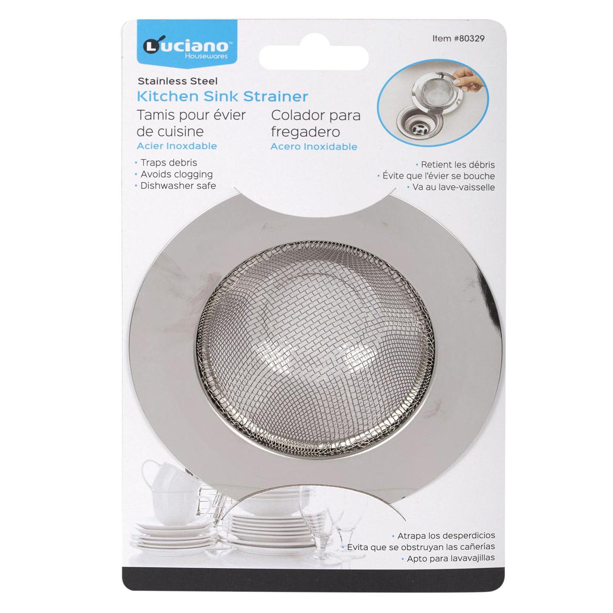 Luciano, Kitchen Sink Strainer, Stainless Steel, card (CS)