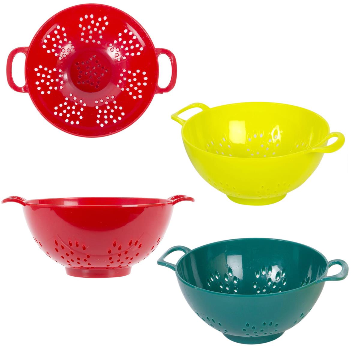 Luciano 6" Dia. Plastic Colander, 3 colors, hangtag