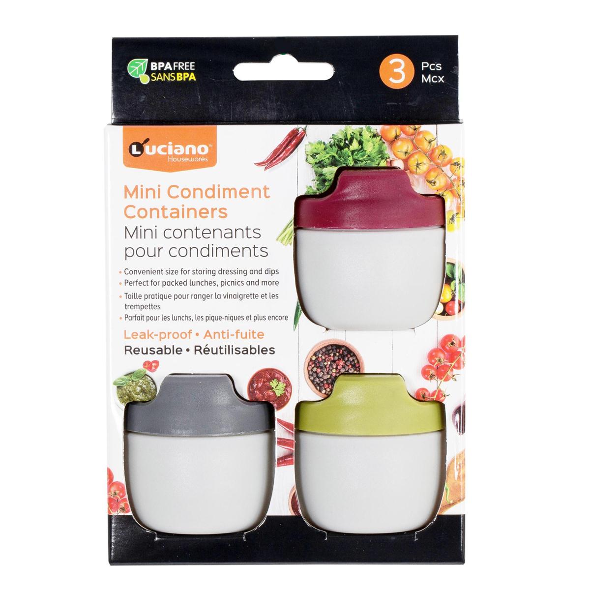 Luciano 3-pc Mini Condiment Containers, window box(CS)