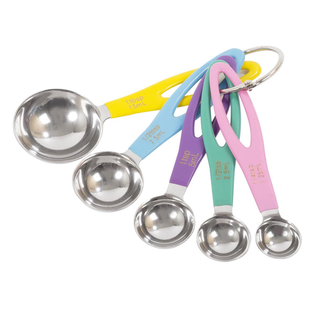 Luciano 5-pc S.S. Measuring Spoon Set w/ Colourful Handle, t.o.c.(CS)