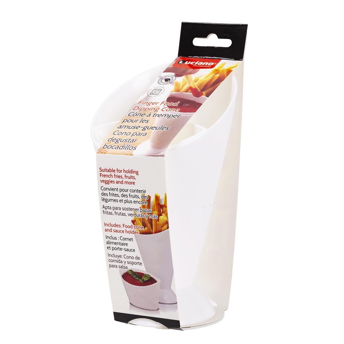 Luciano Finger Food Dipping Cone w/ Sauce Holder, Col Wrapper