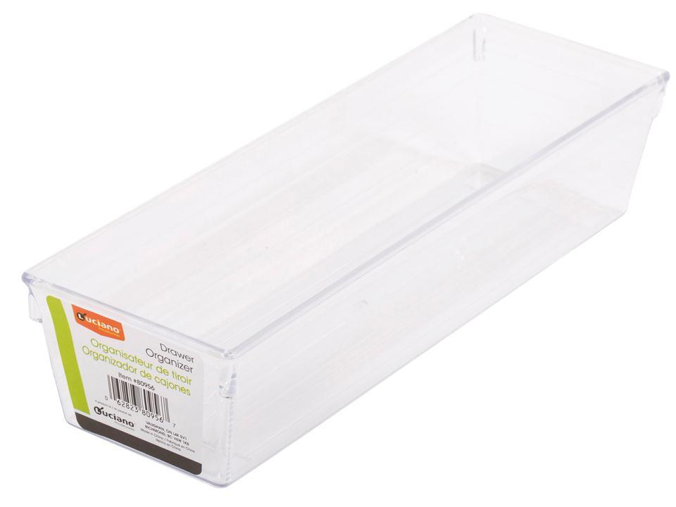 Luciano 9"x3"x2" Plastic Clear Drawer Organizer, label (HZ)