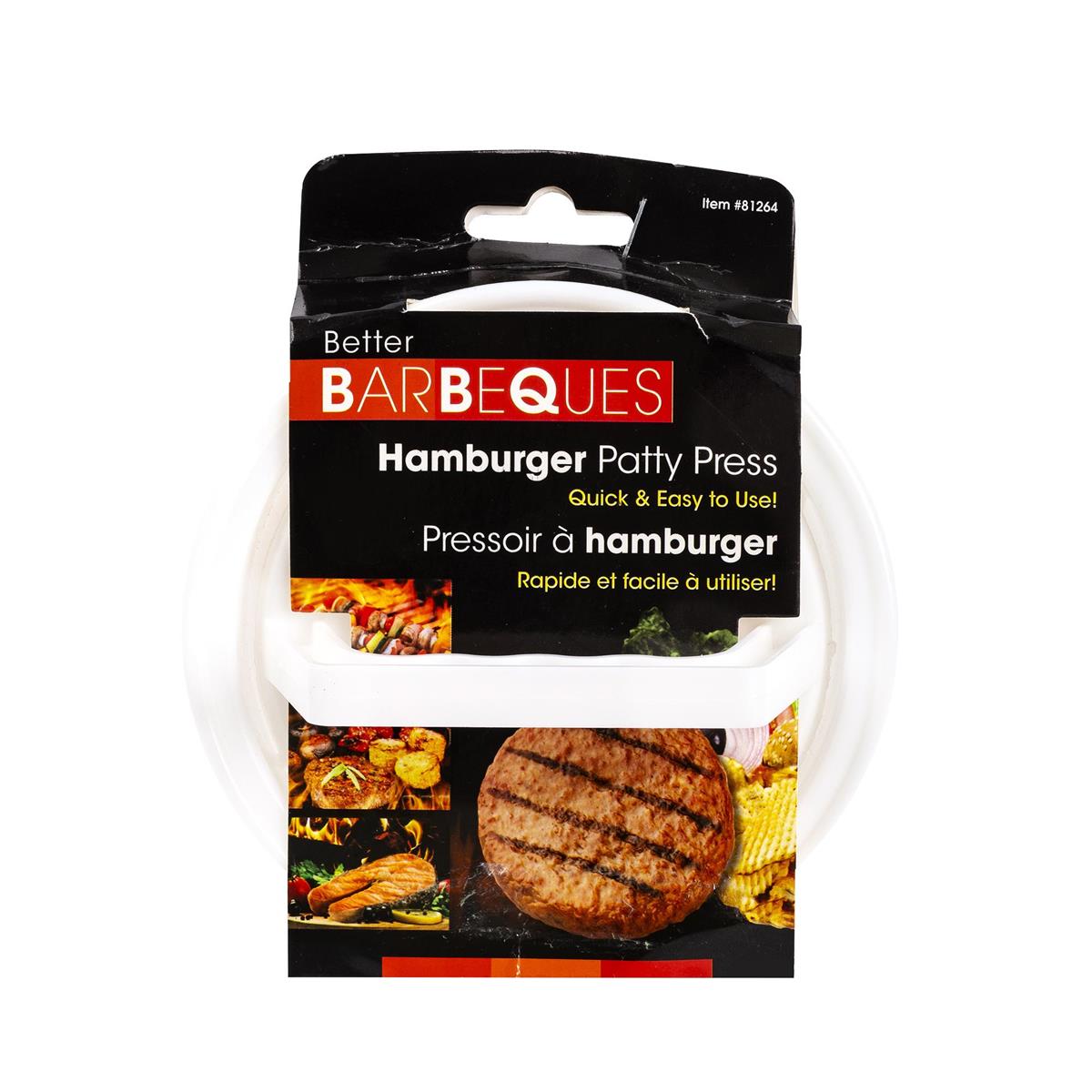 BBQ Hamburger Patty Press, header PP Material (see# 81264-ING)