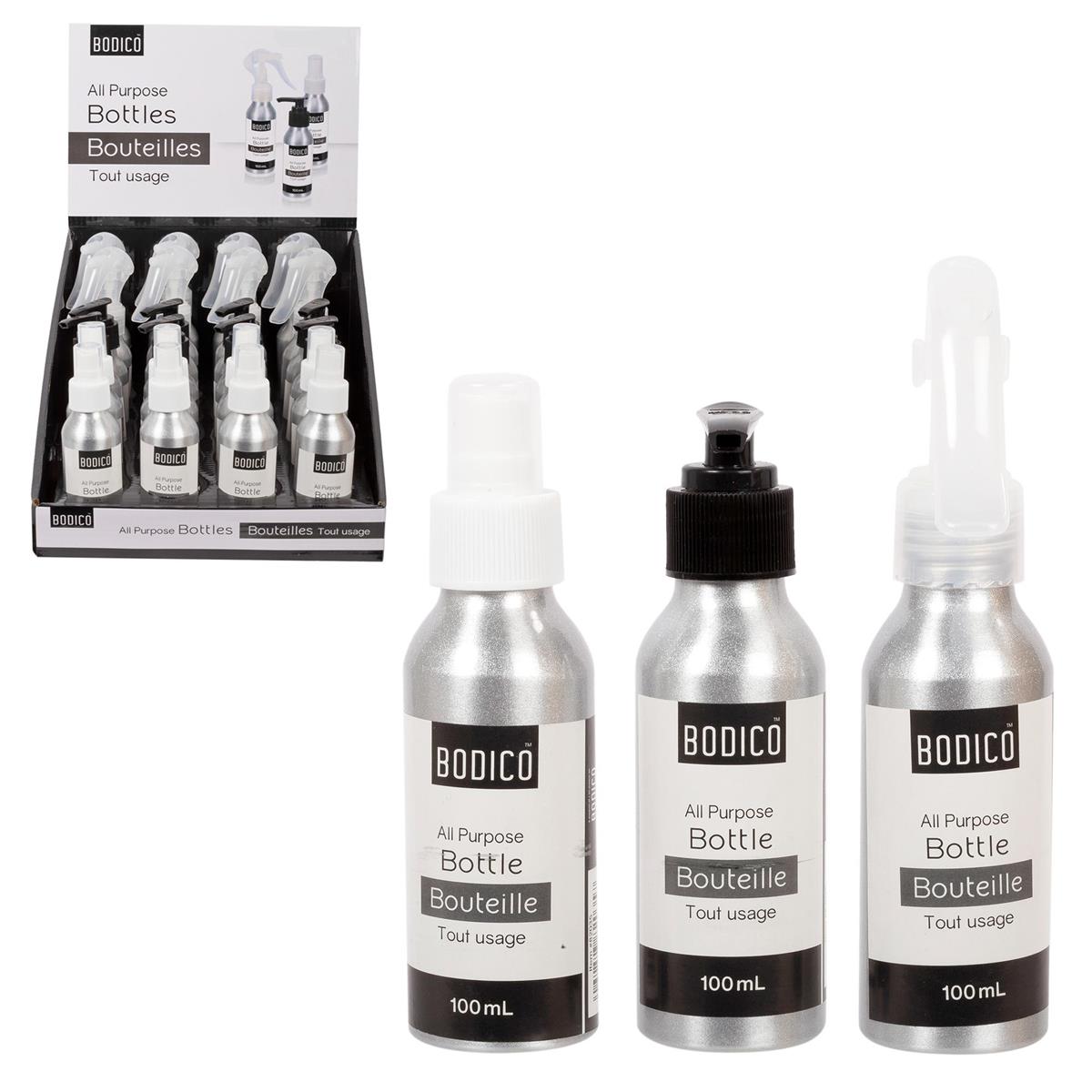 Bodico, 100mL All Purpose Bottle, 3 Asst, 24/Display (A314051)