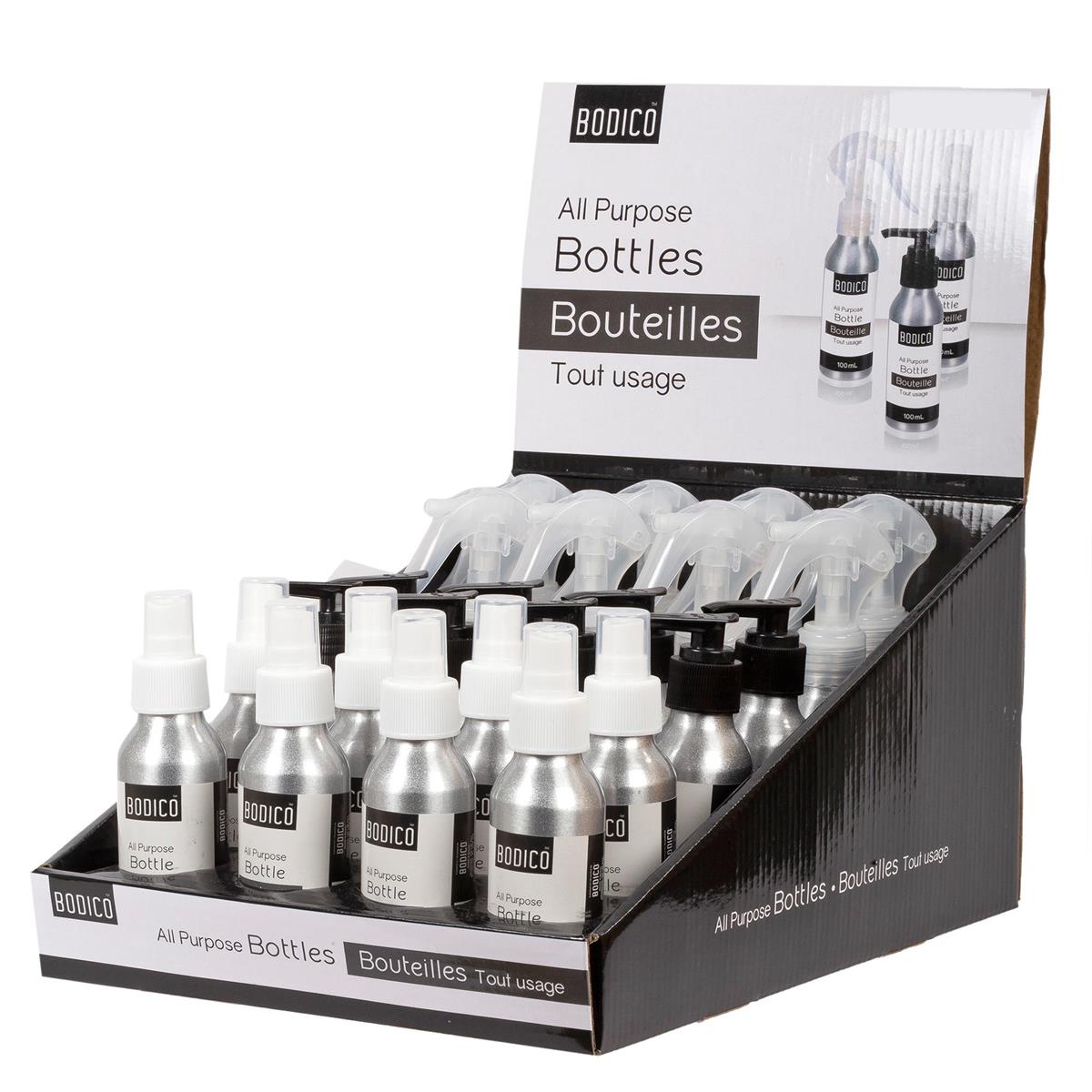 Bodico, 100mL All Purpose Bottle, 3 Asst, 24/Display (A314051)