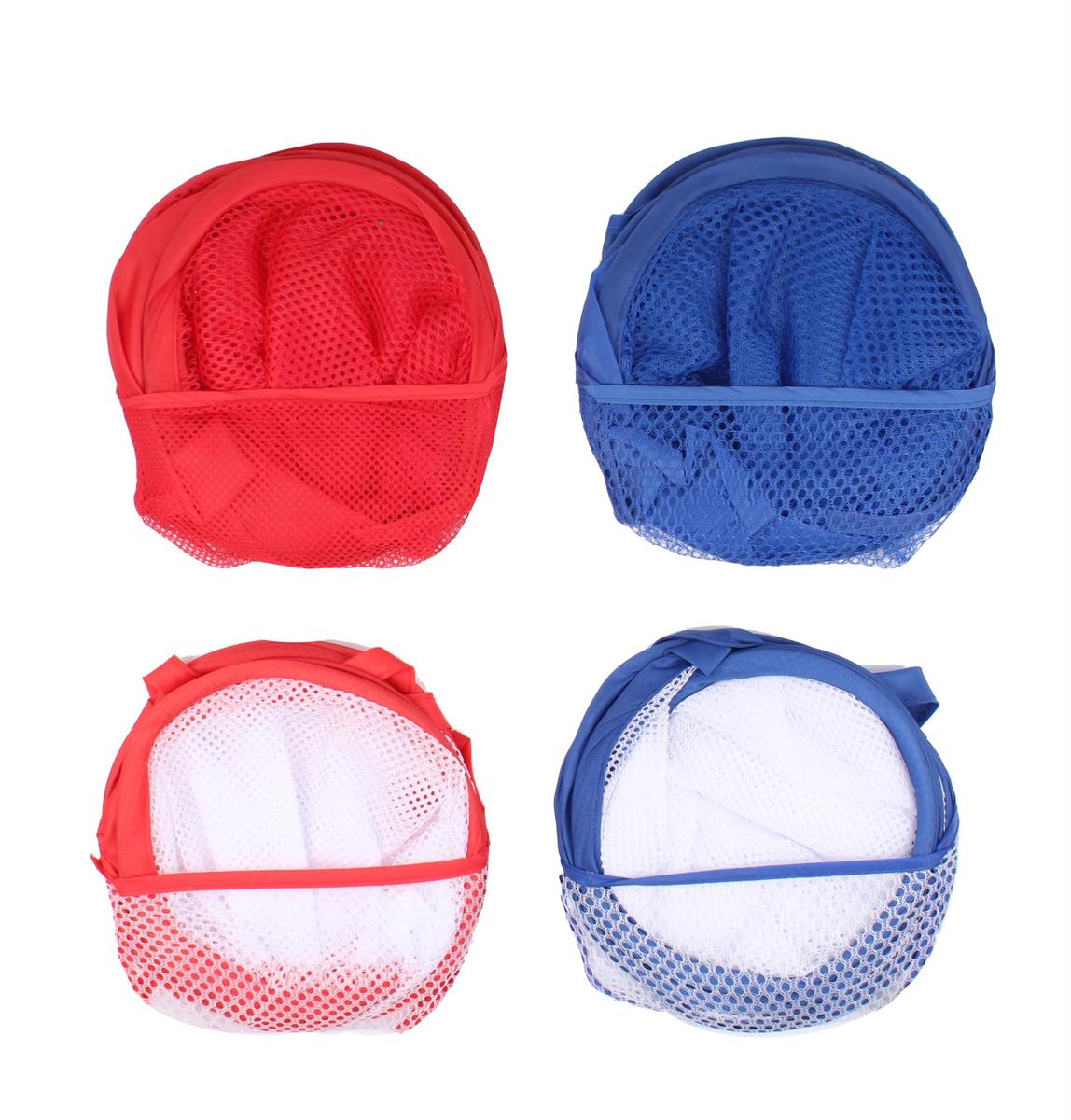 H.E. 23" Mesh Hamper, insert card, vinyl bag, 4 assorted col.