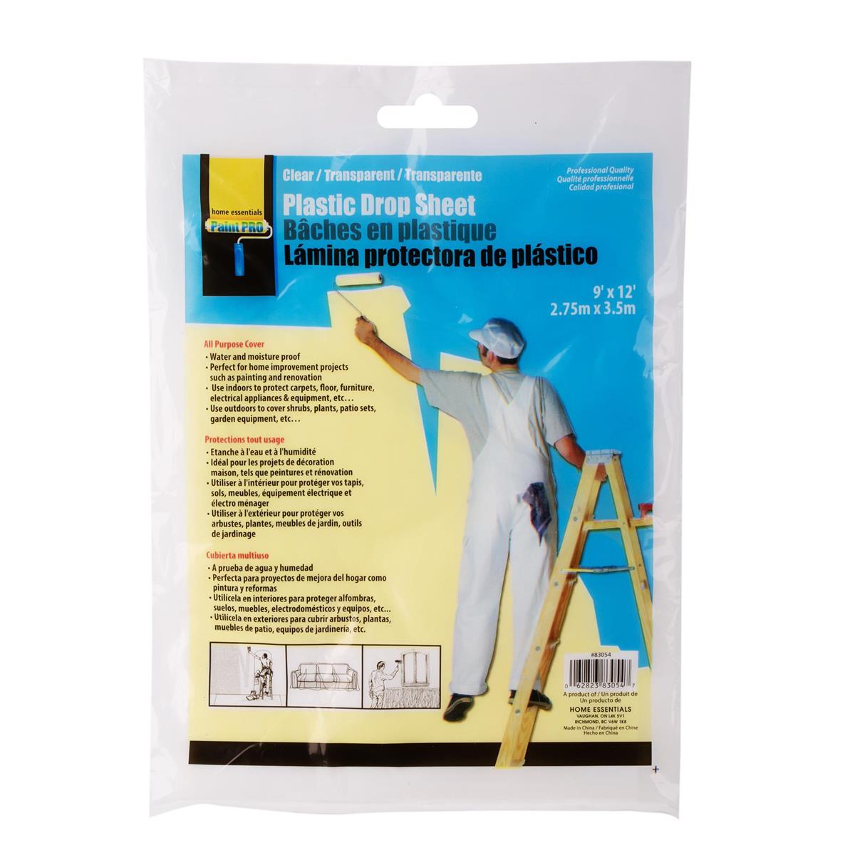H.E. Paint Pro, Plastic Drop Sheet 9ft.x12ft, ppb