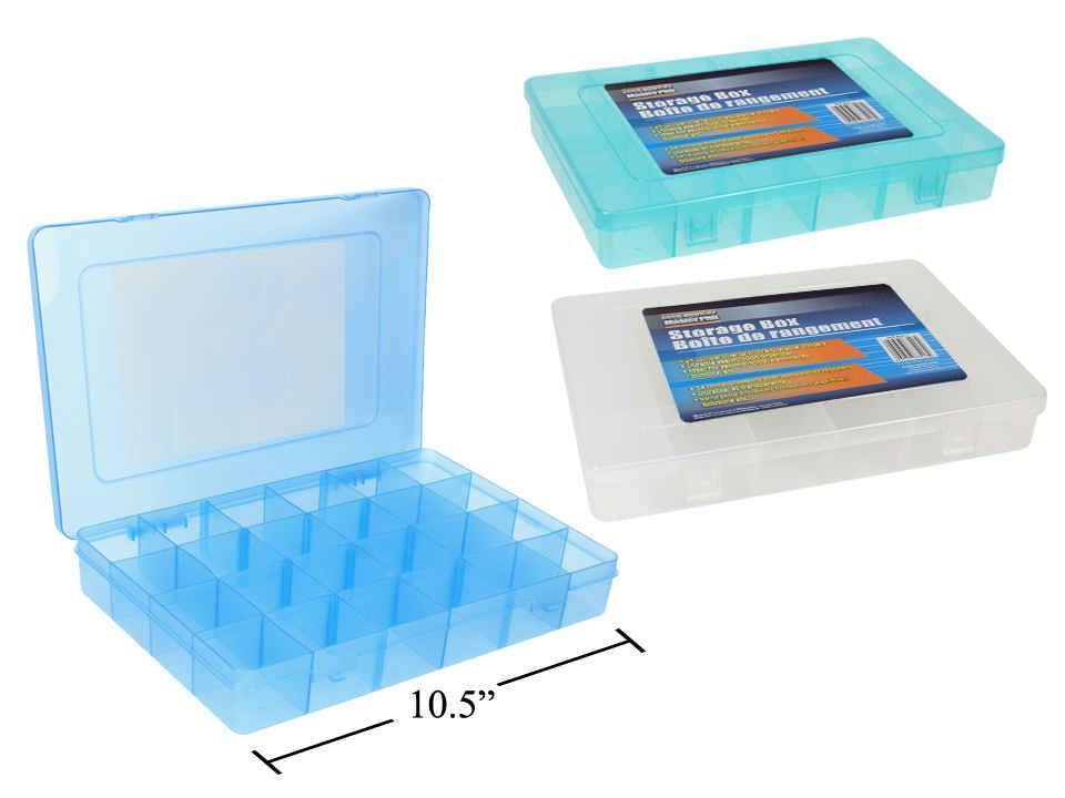 H.E,M.P, 24 Compartment Storage Box Adjustable Dividers, 3 col., label