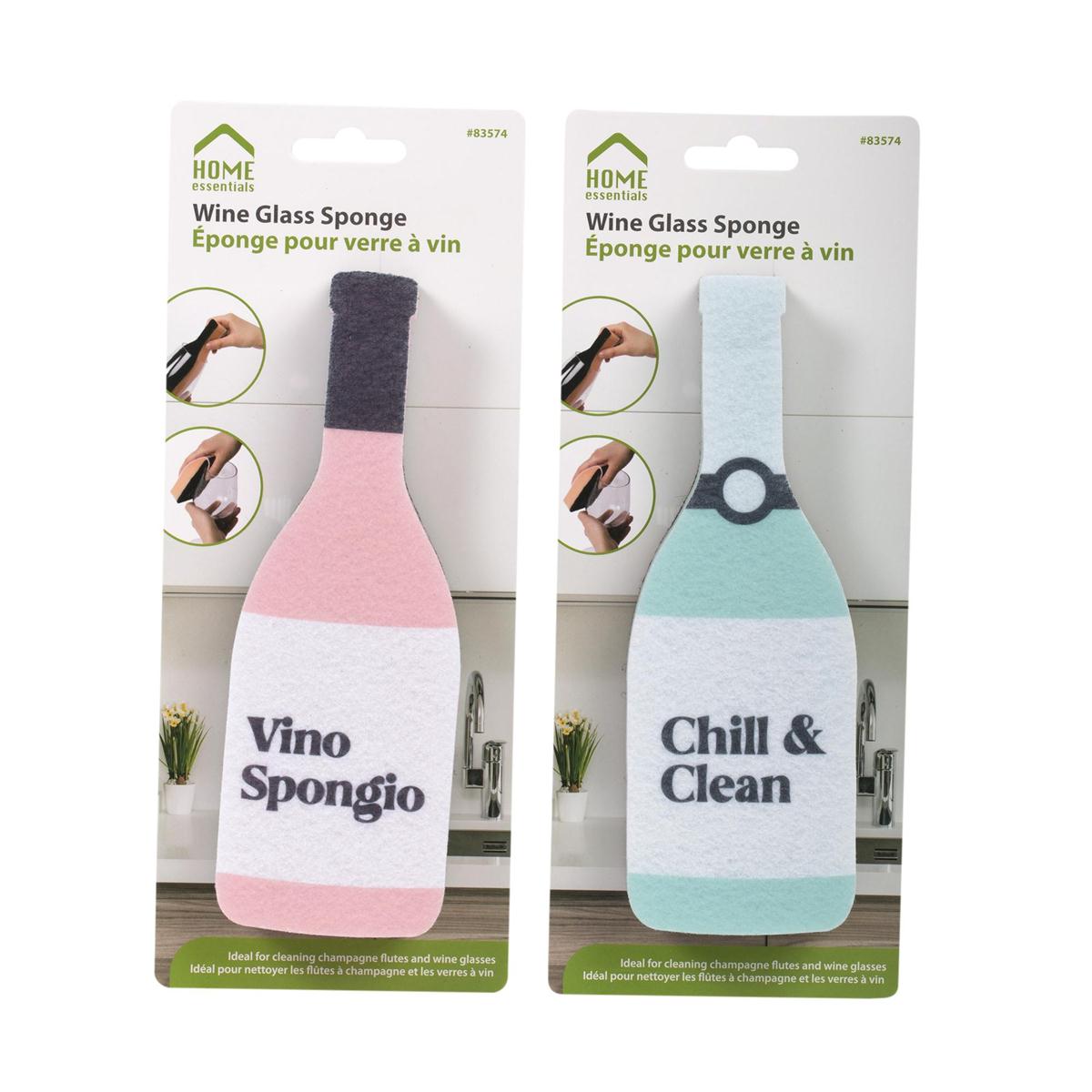 H.E. Wine Glass Sponge, 2 Col. Pink and Green, Thickness 3cm