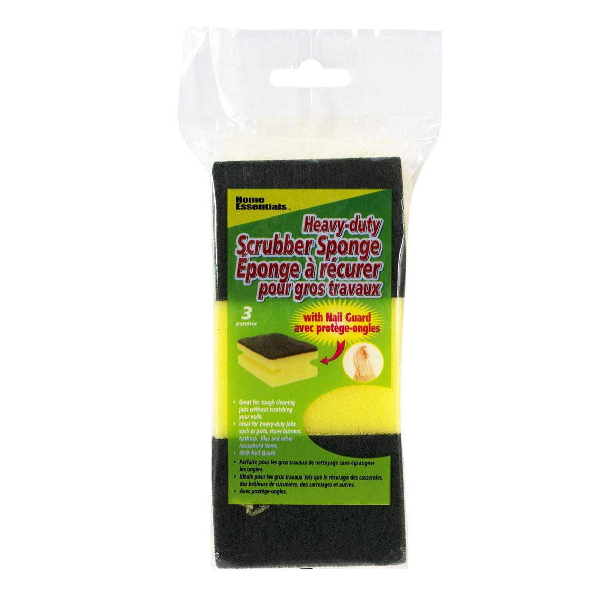 H.E., 3pk Scrubber Sponge, 9x6.5x4cm, printed opp bag(CS)