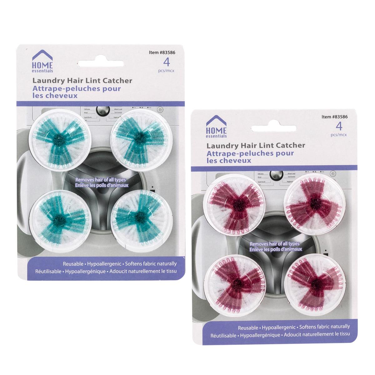 H.E. 4-PC Laundry Hair Lint Catcher Dia 3.5cm, 2 cols, Double blister