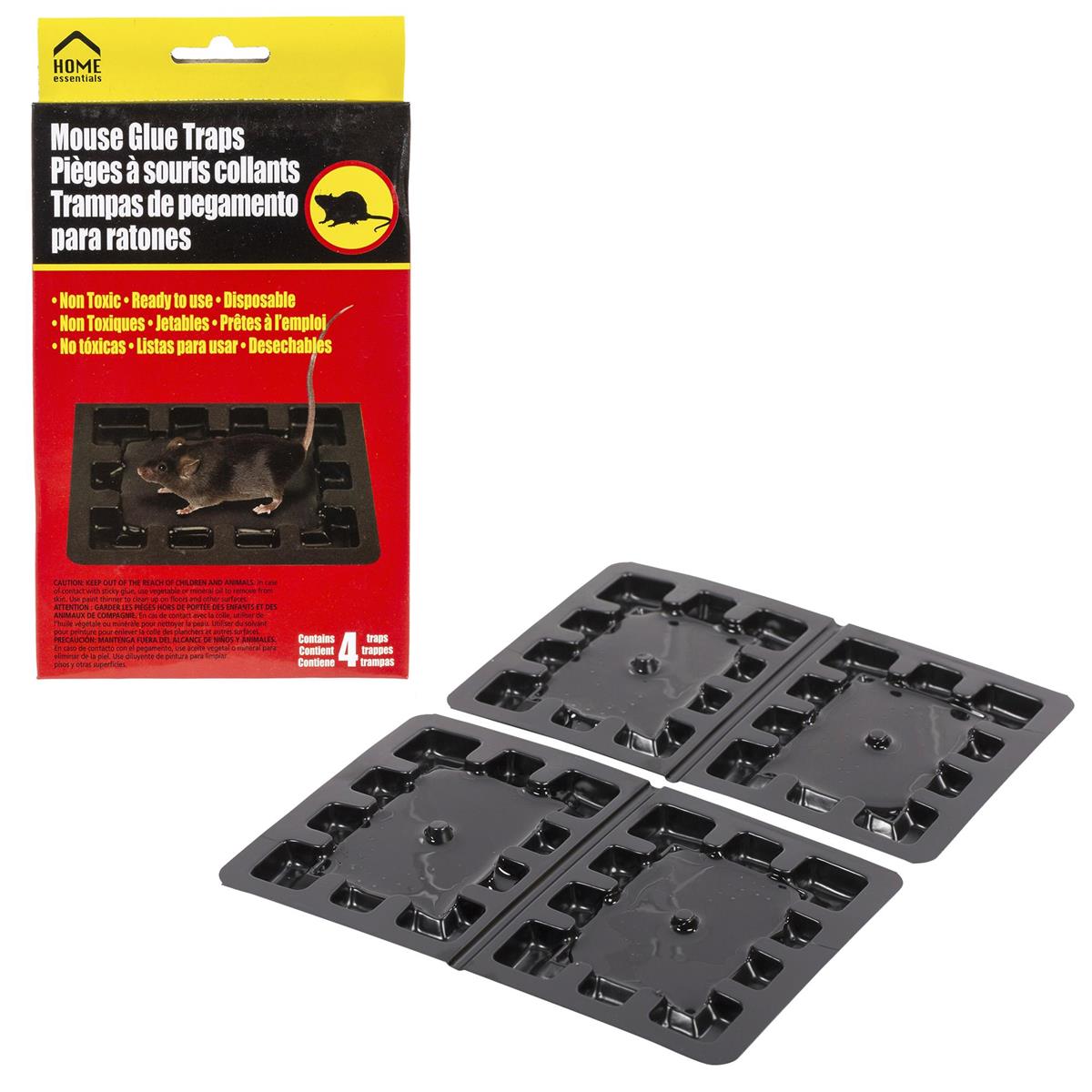 H.E. 4-pc Mouse Glue Traps, colour box