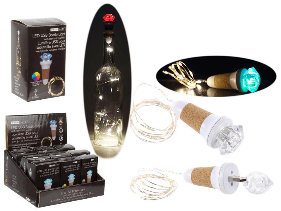 Deco Lite, USB Gem Bottle Light w/ String Light, cbx + 12/PDQ