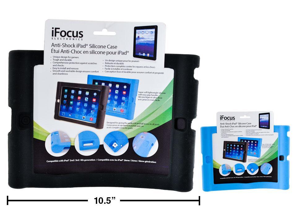 iFocus, Anti-Shock iPad Silicone Case, 2 col, hanging col slv
