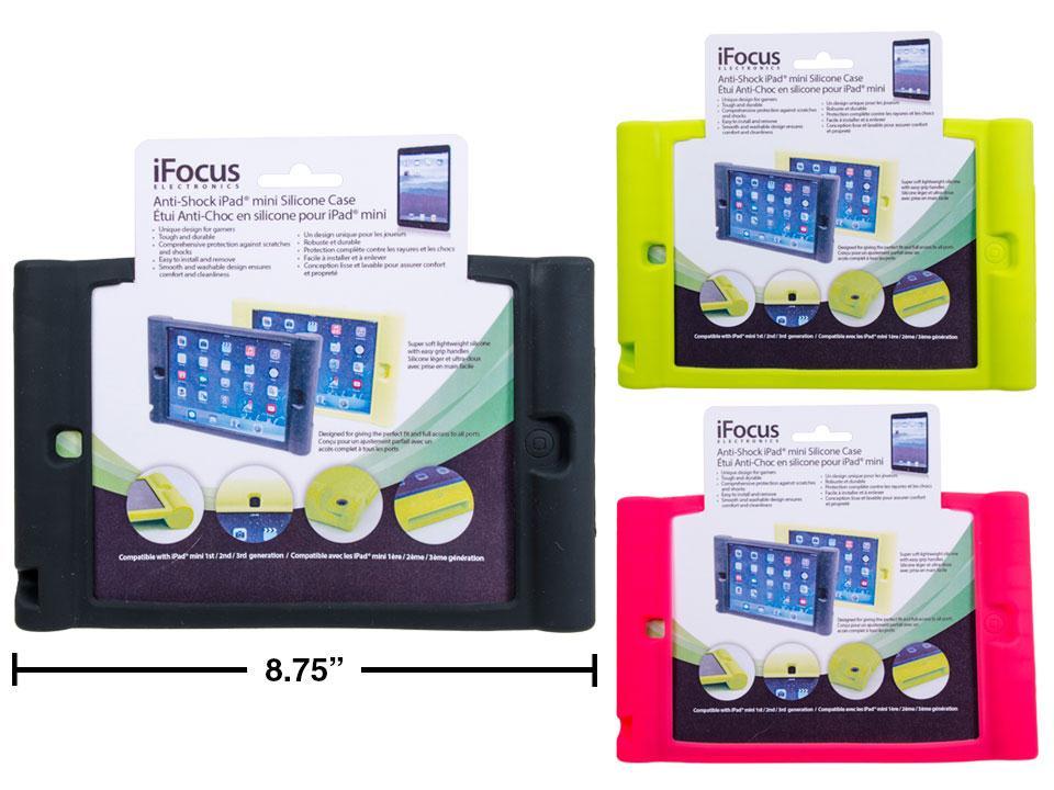 iFocus, Anti-Shock iPad mini Silicone Case, 3 col, hanging card