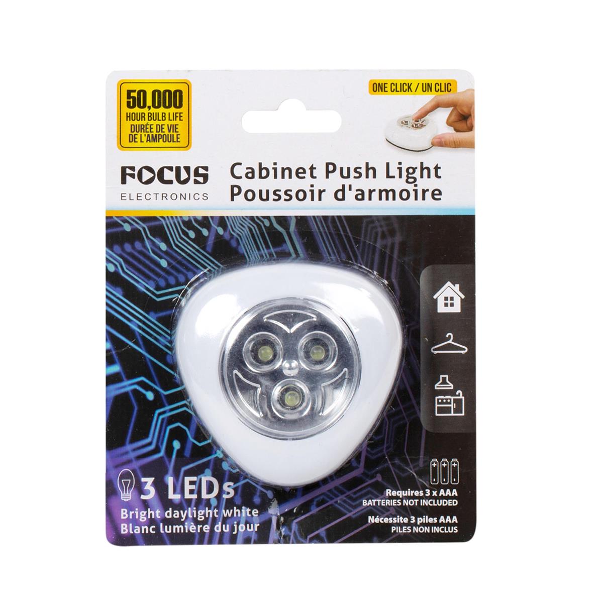 Focus Electronic, 3LED Push Light 7X2.5CM w/ DS tape (DCS)