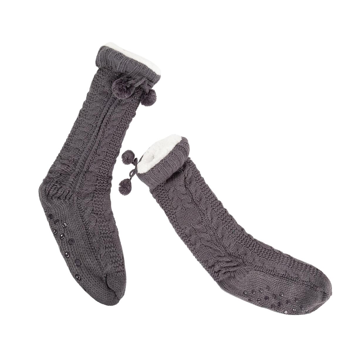 Cozywear Ladies Long Leg Reading Socks w/Grippers,3/c,OneSize,6/PDQ