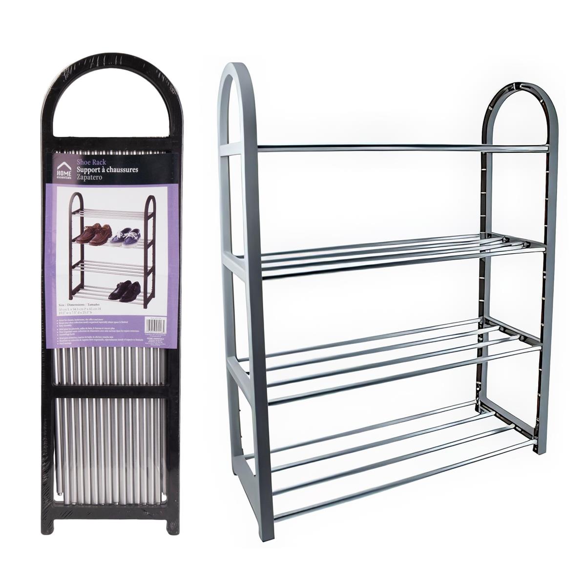 H.E. 4-Tier Shoe Rack, 19.5x25.5x7.5", shrinp wrap insert