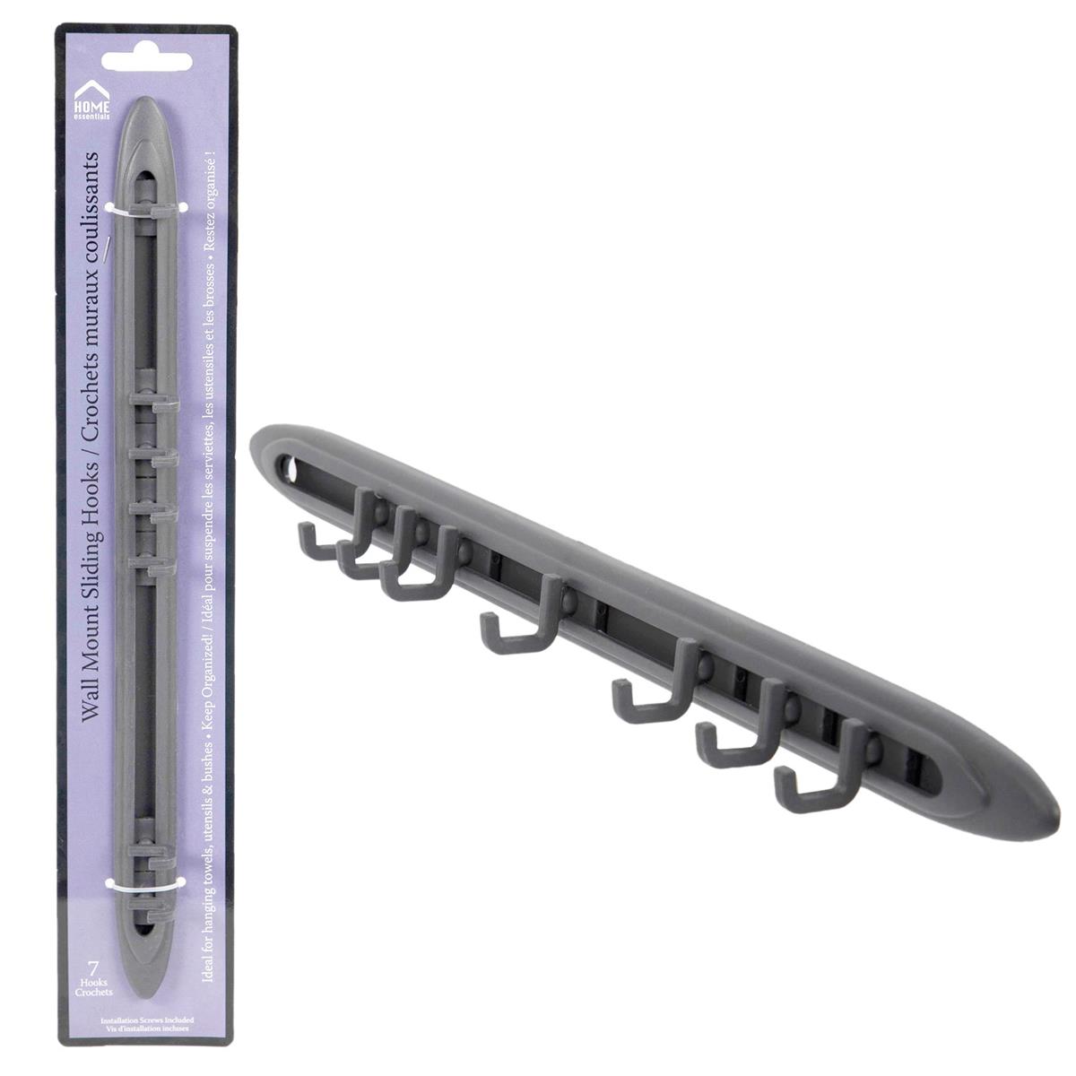 H.E. Wall Mount Sliding Hook T.O.C., L:40cm, dark grey