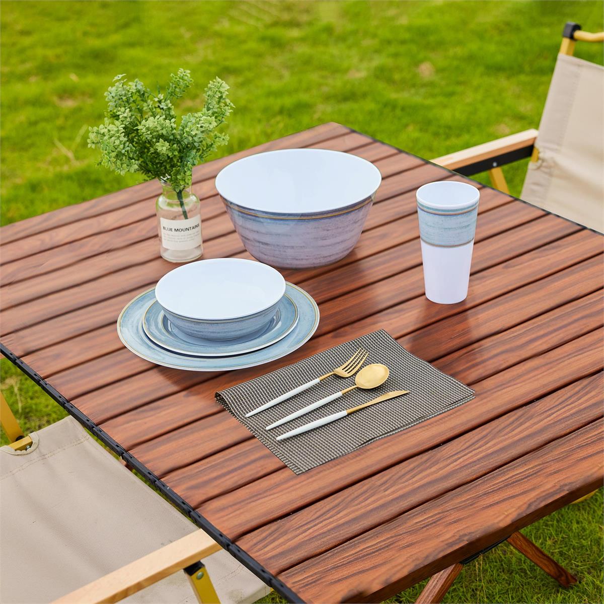 Luciano 7" Melamine Bowl. Blue, UPC label