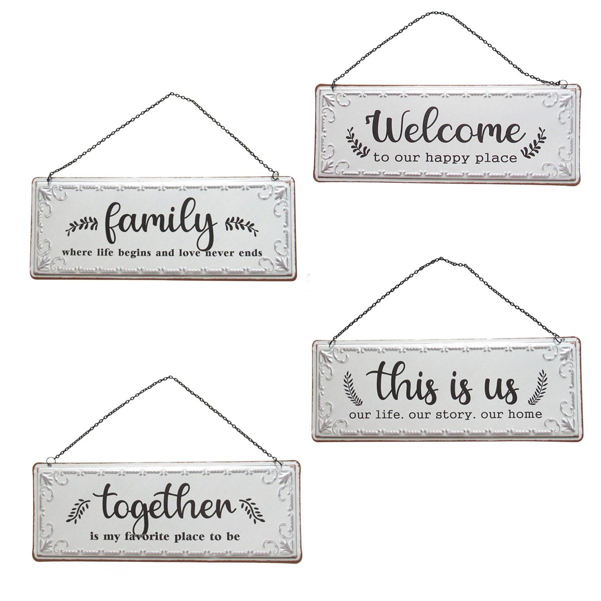 Farmhouse Metal Sign, 4 Assorted Designs,