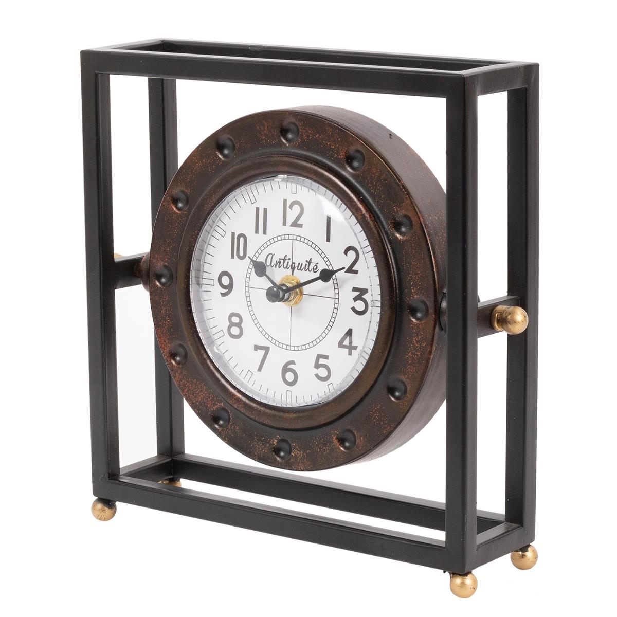 KG Bamford 9" Iron Table Clock Black (Az)