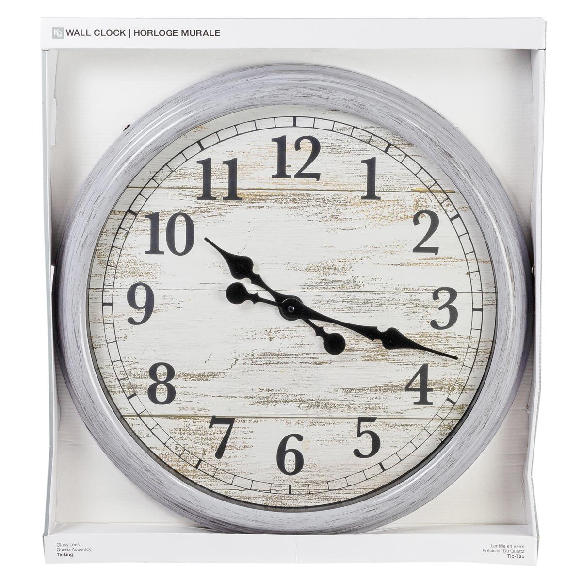 KG Mallory 20" Wall Clock Grey 20in WALL CLOCK (AZ)