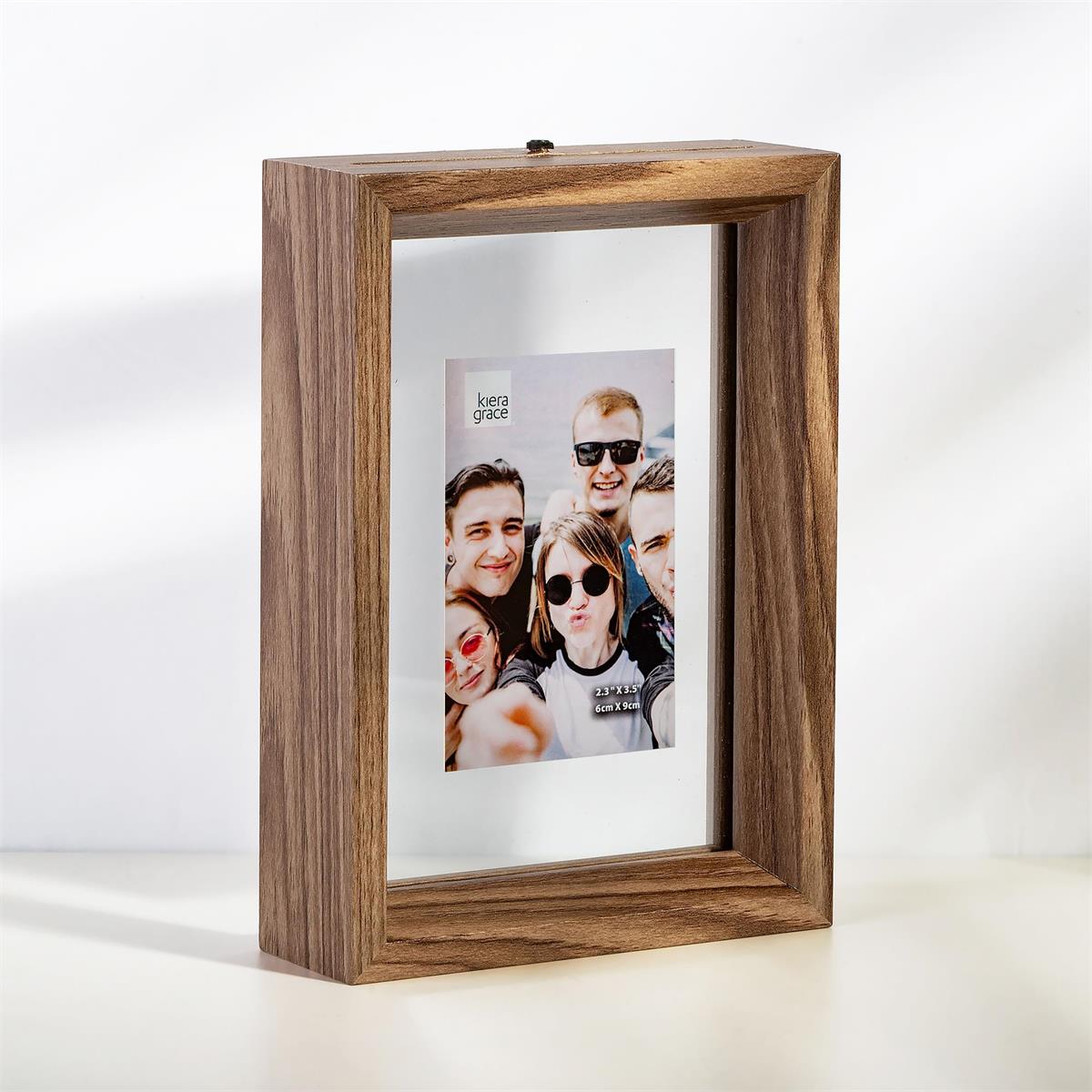 KG FLO Instax 2x3" MDF Floating Frame with 4x6" Opening, Warm Oak ...
