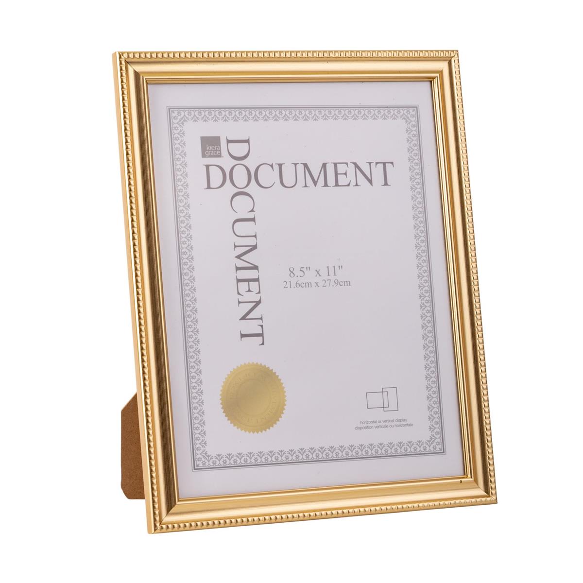 KG Sydel 8.5X11" Document Frame GOLD, (#57605) (AZ)