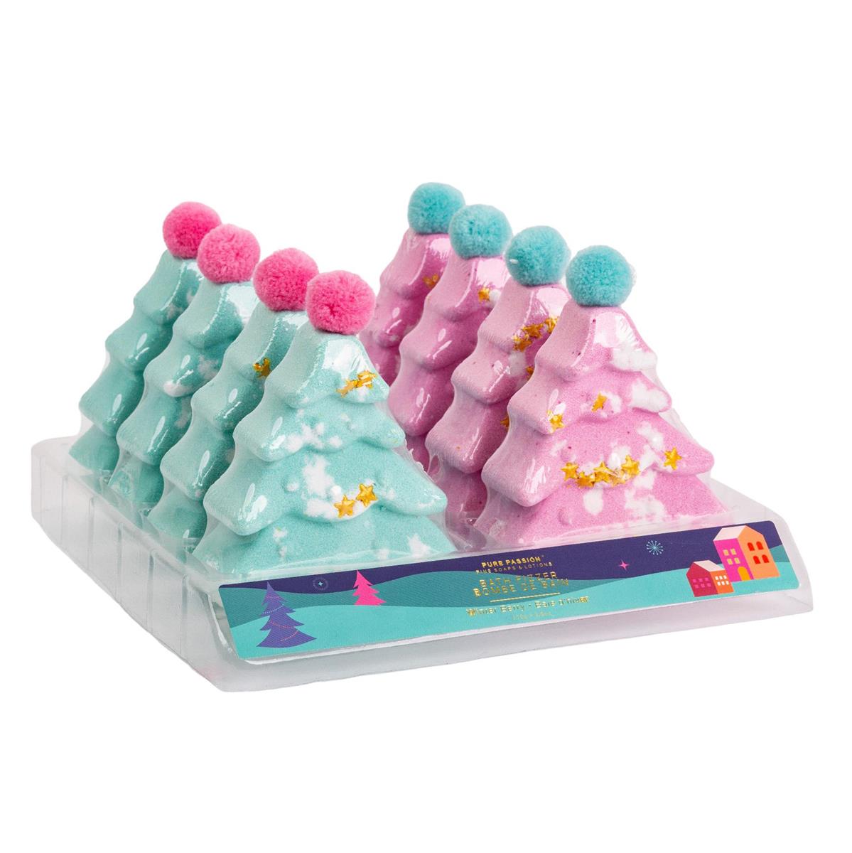 PP 110g Christmas Tree Fizzer 8 pcs/PDQ tray, 2 Colours Mix