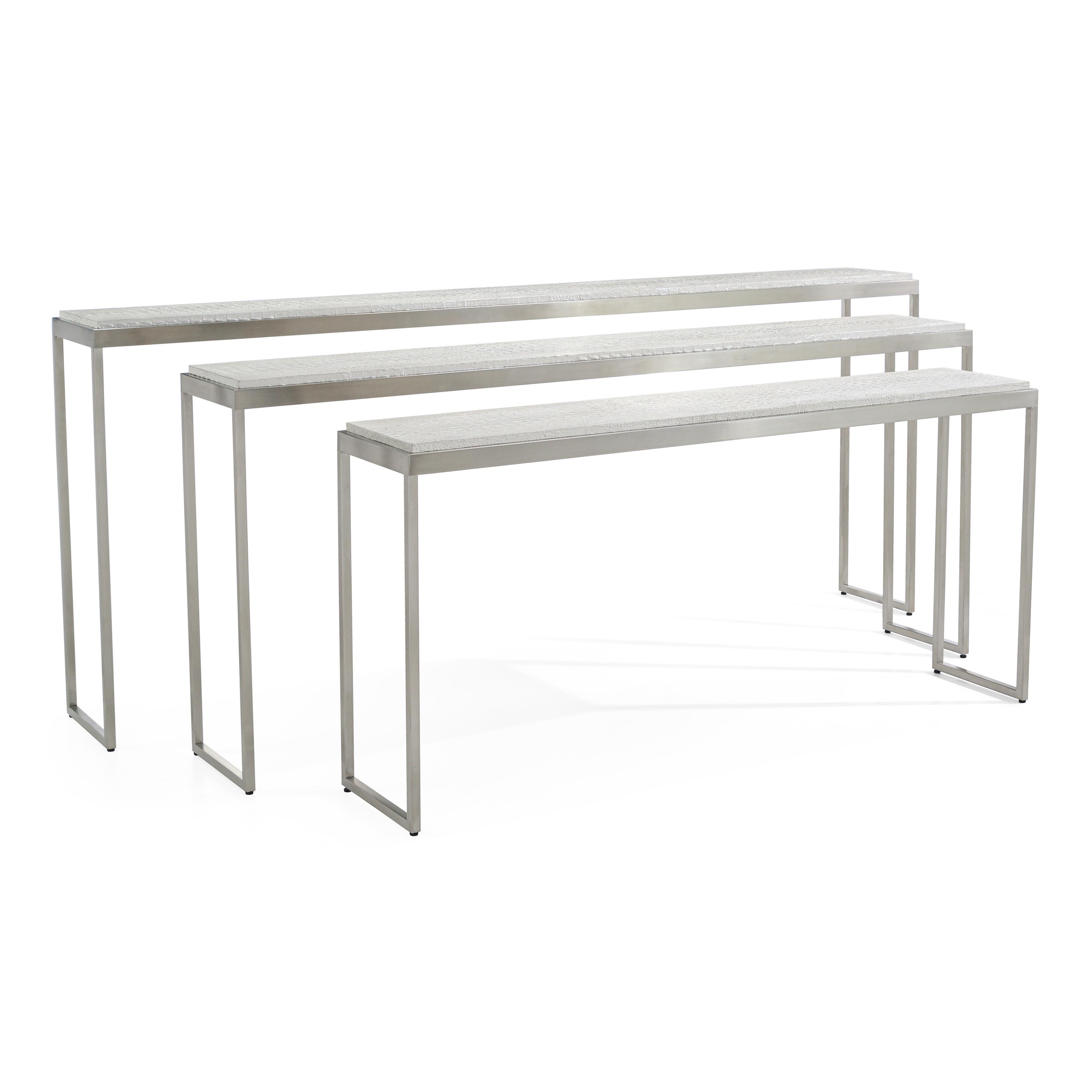 04-SILVERED KANO CONSOLE NESTING TABLES