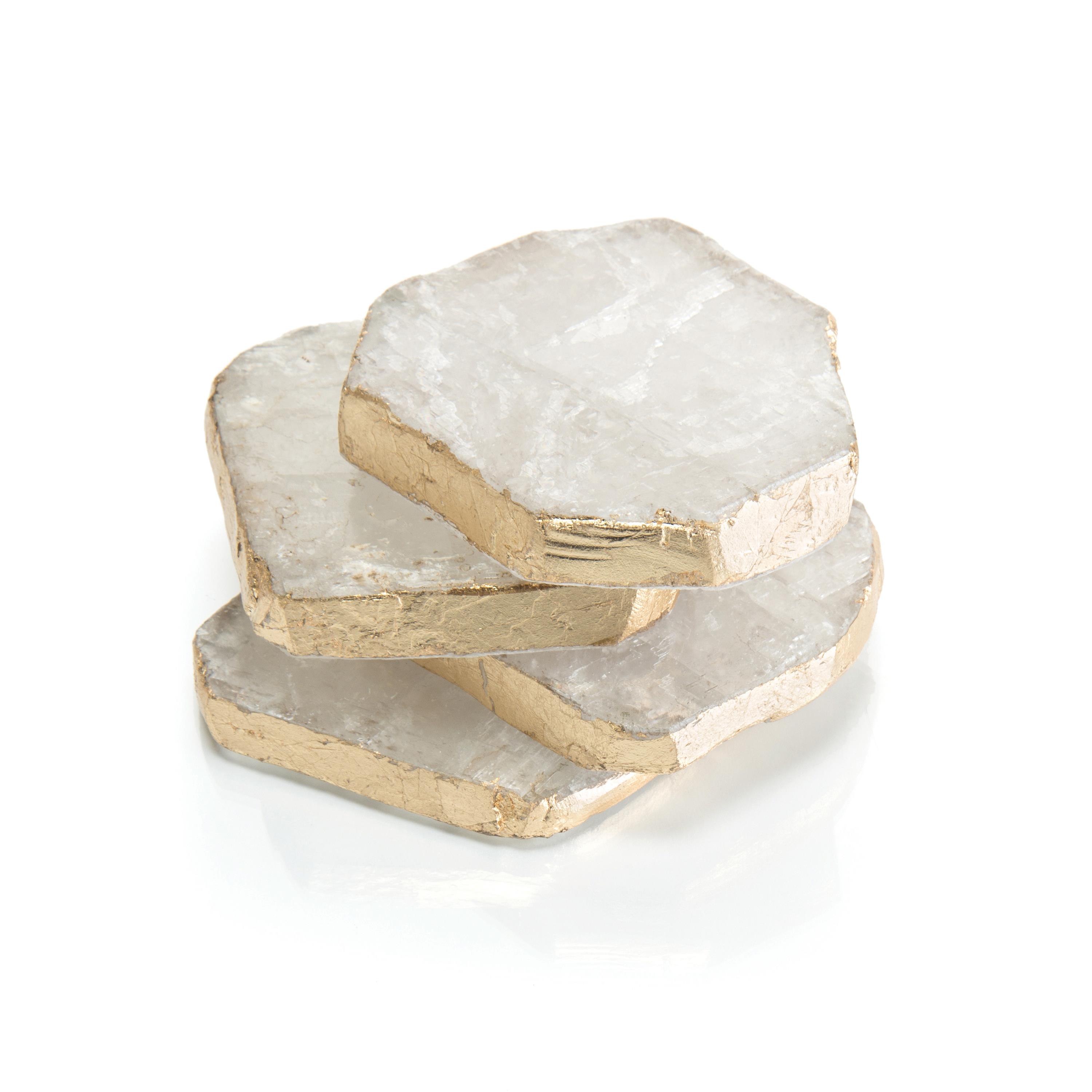 SET OF 4 SELENITE COASTERS