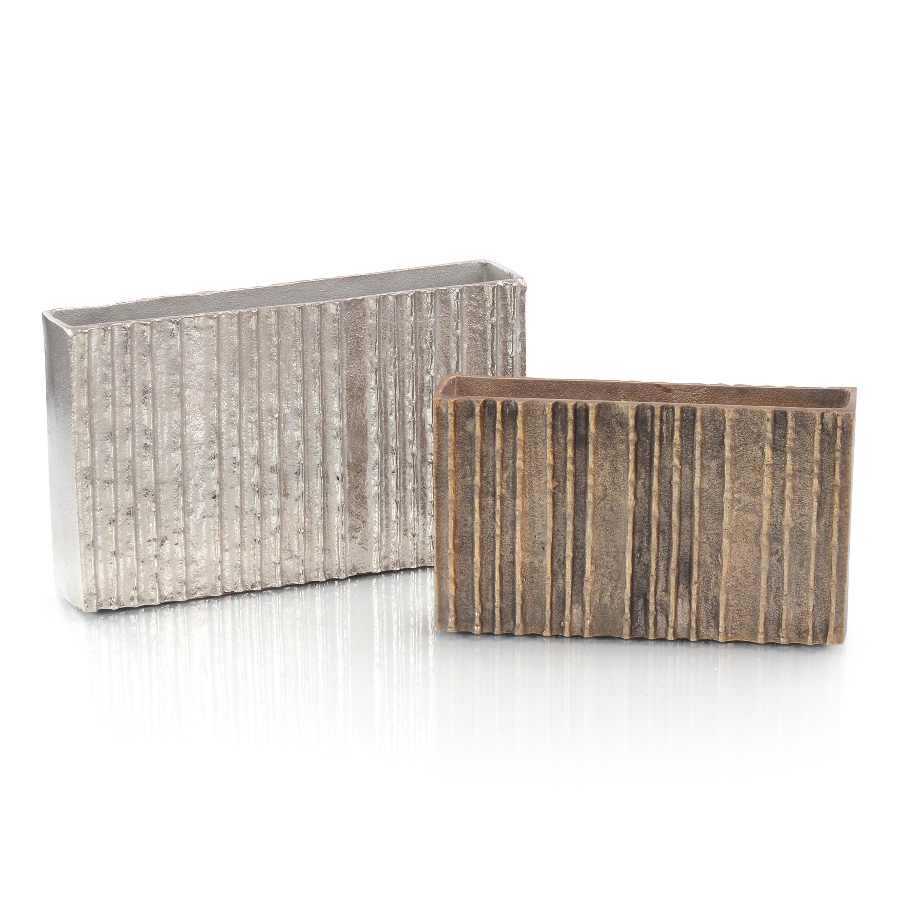 04-SET OF TWO RECTANGULAR ORGANIC VASES