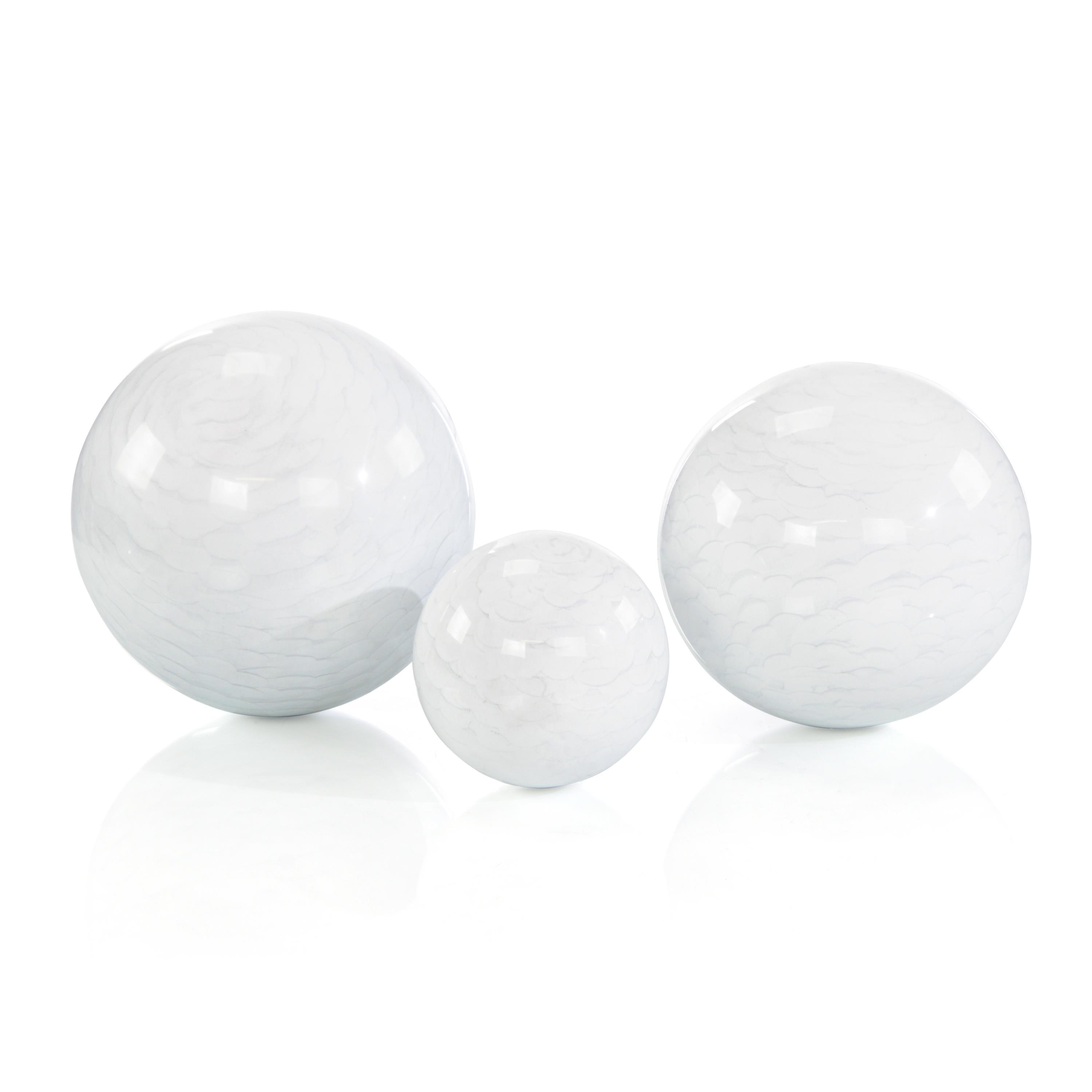 03-SET OF 3 SILVER WAVE BALLS