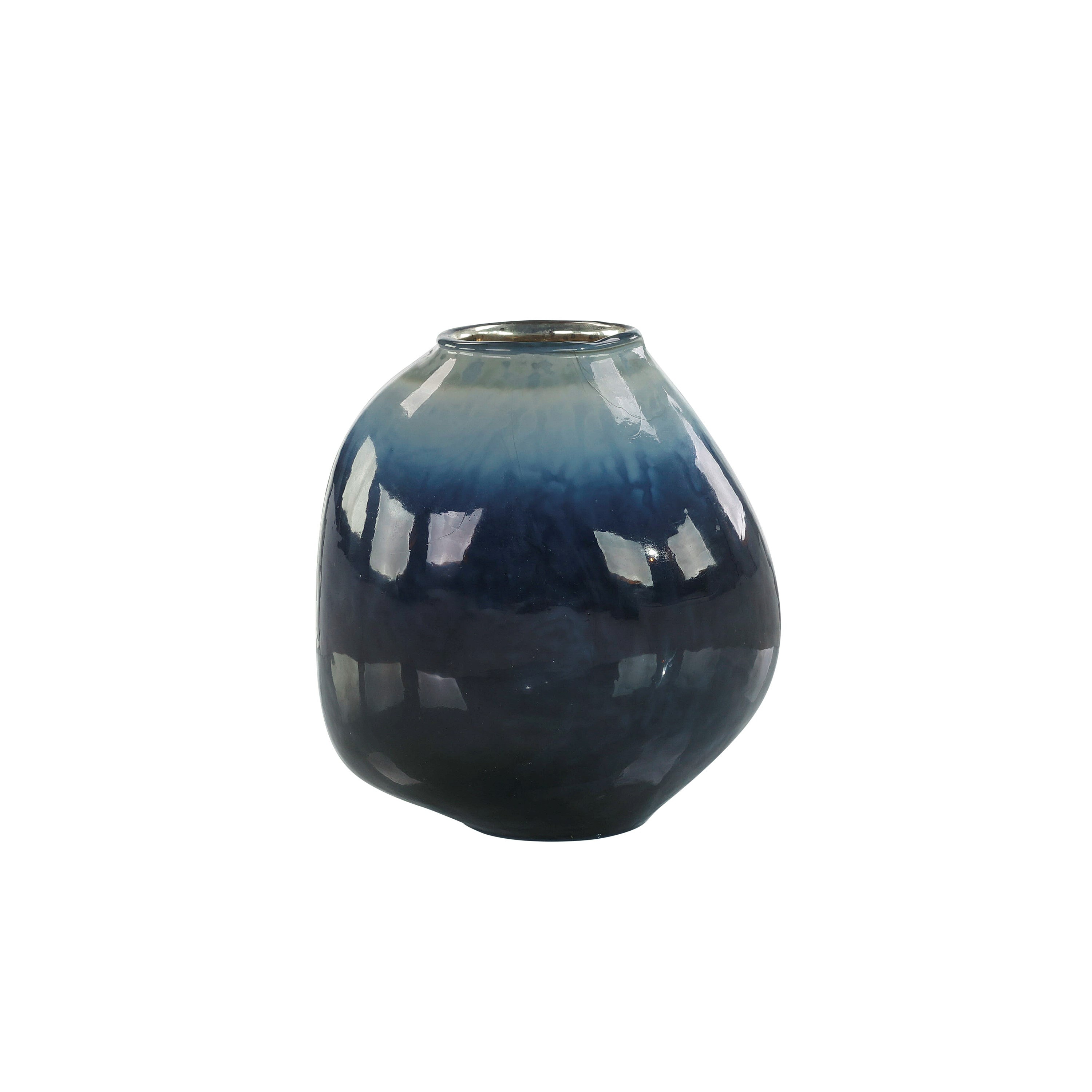 03-12.25H X 12W X 9.25D DEEP SEA VASE LG