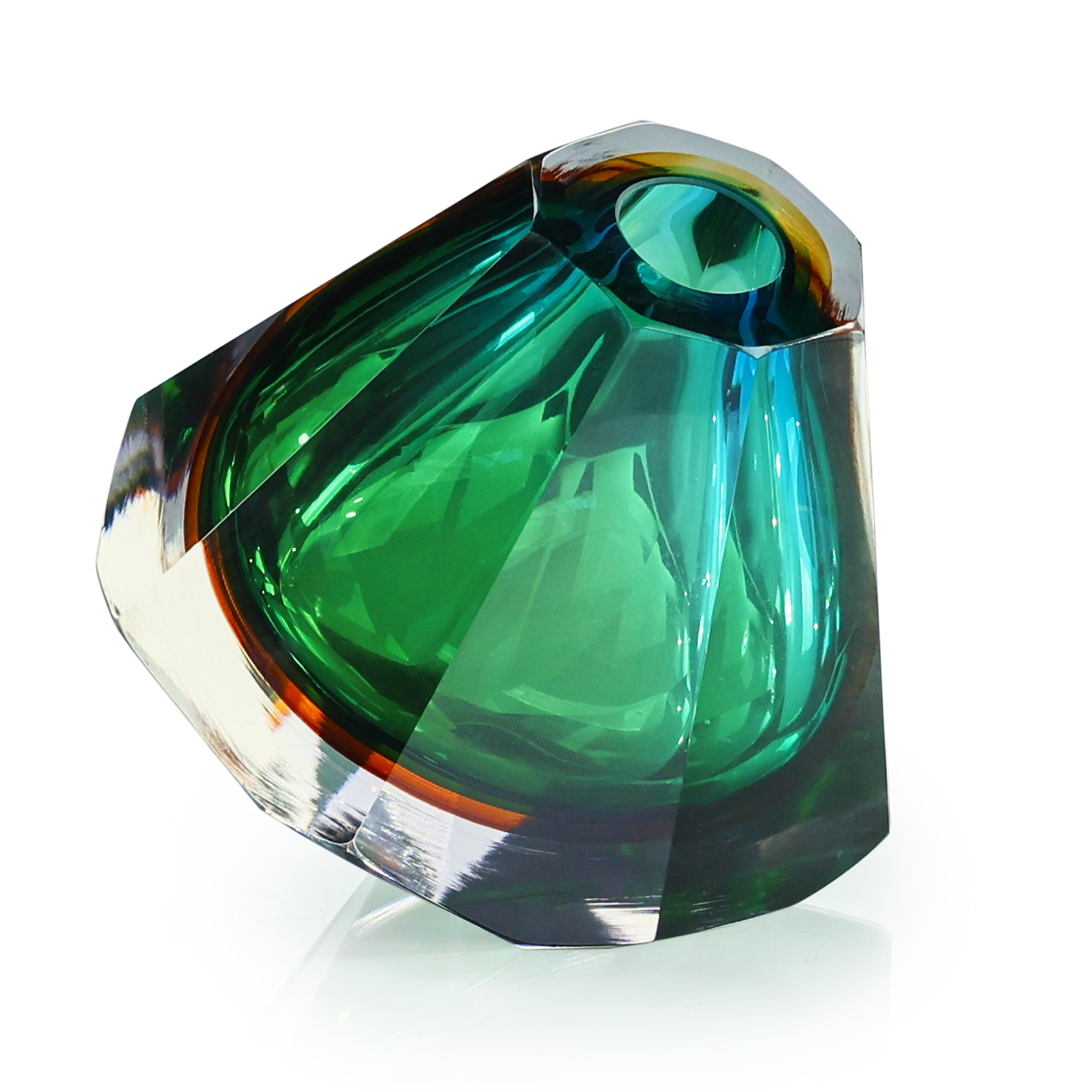 HS-8Hx7.5Wx7.5D VERDANT PRISM SCULPTURE