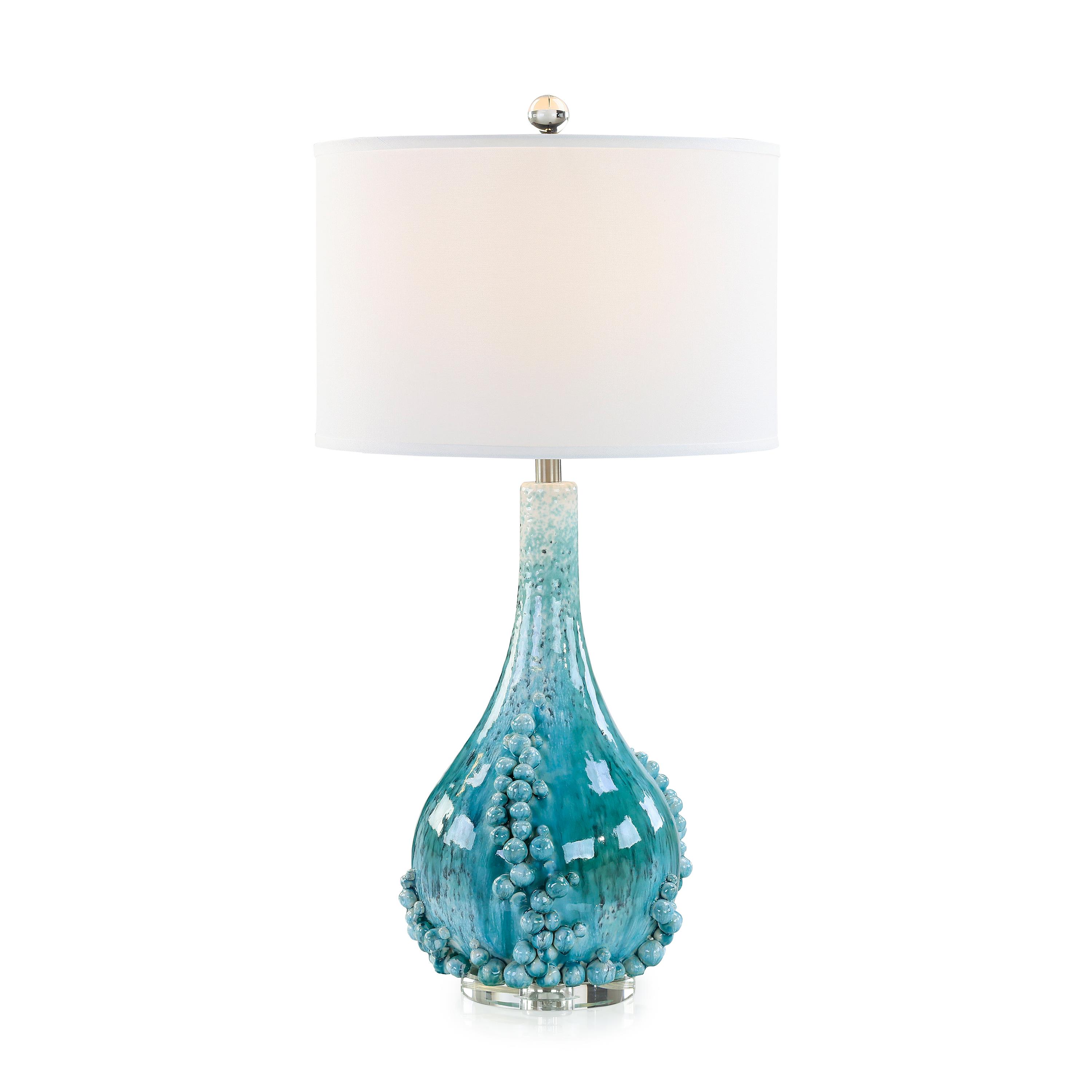 33.5H BUBBLING BLUE TABLE LAMP