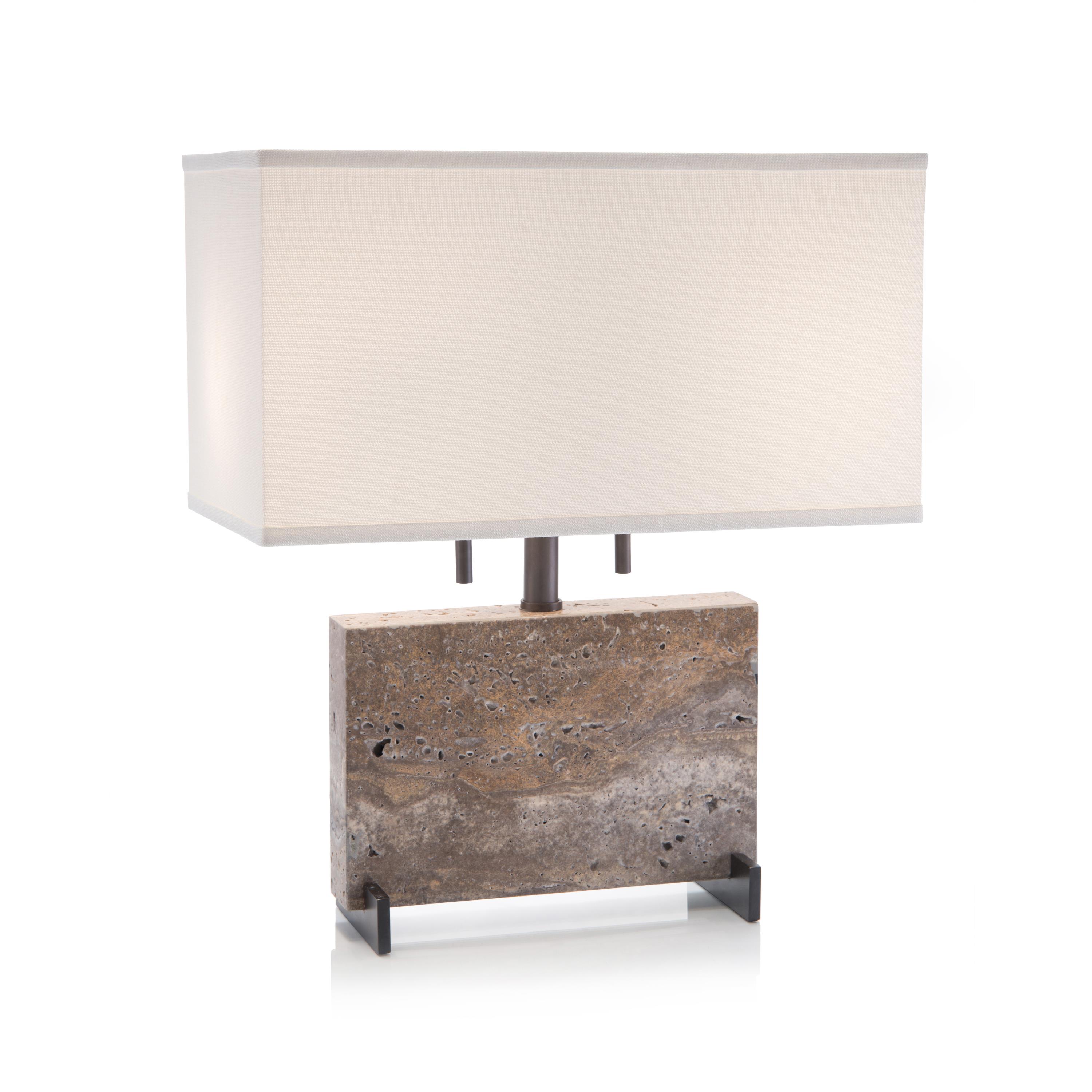 04-21.25"H LAYERED STONE BLOCK TABLE LAM