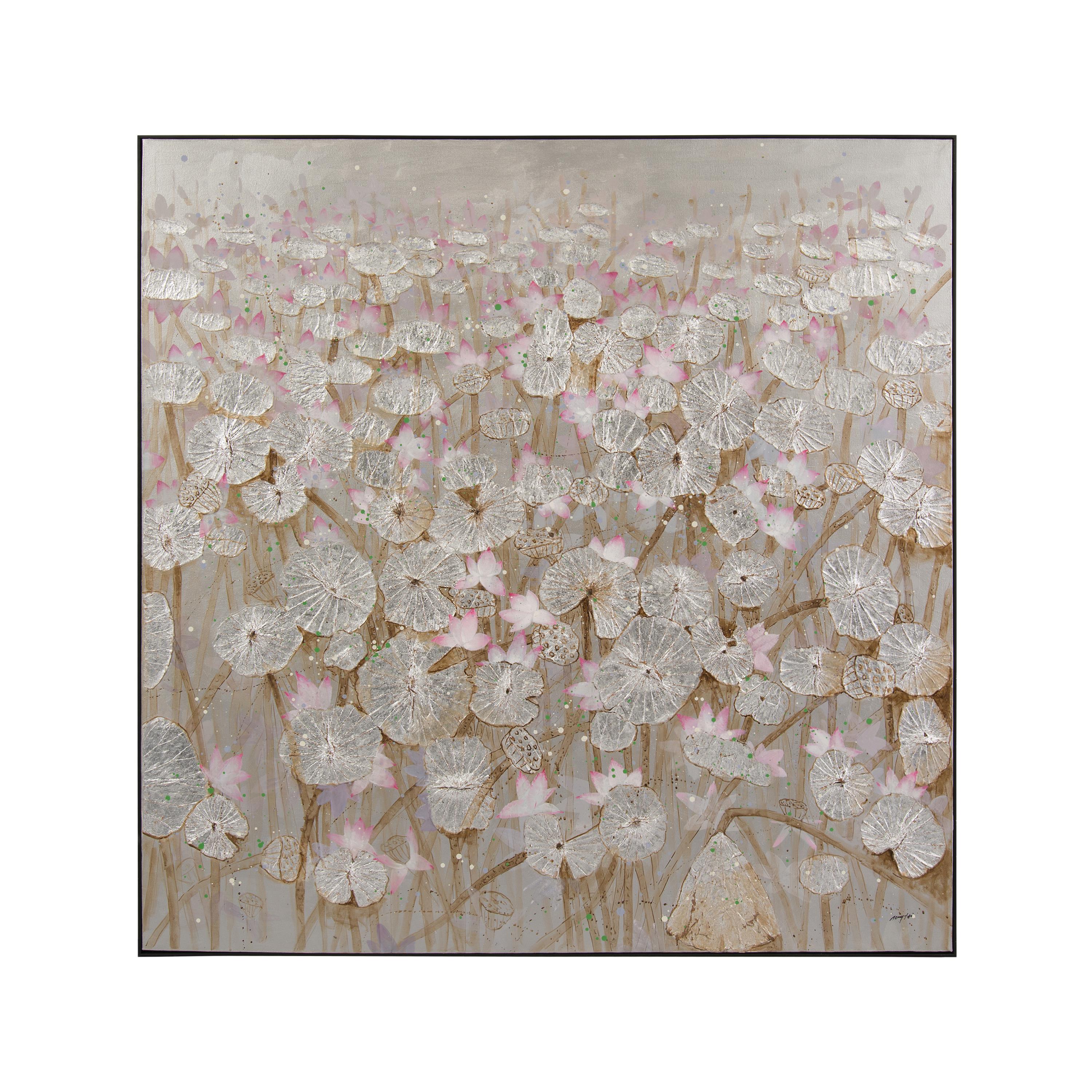 H-59Wx59Hx2D TENG FEI'S SILVER LILY POND