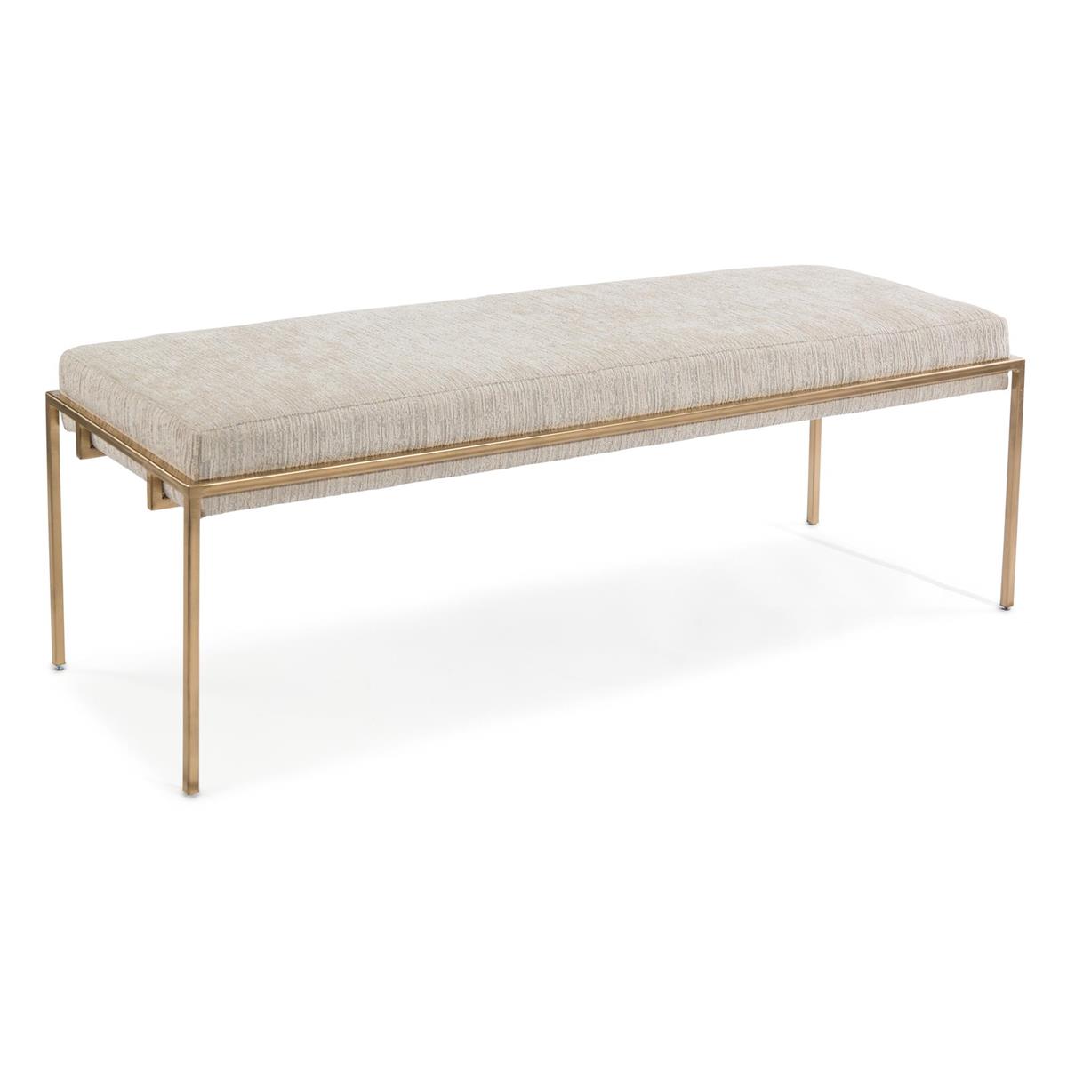 04-22"H X 62"W X 21.5"D METAL GOLD BENCH