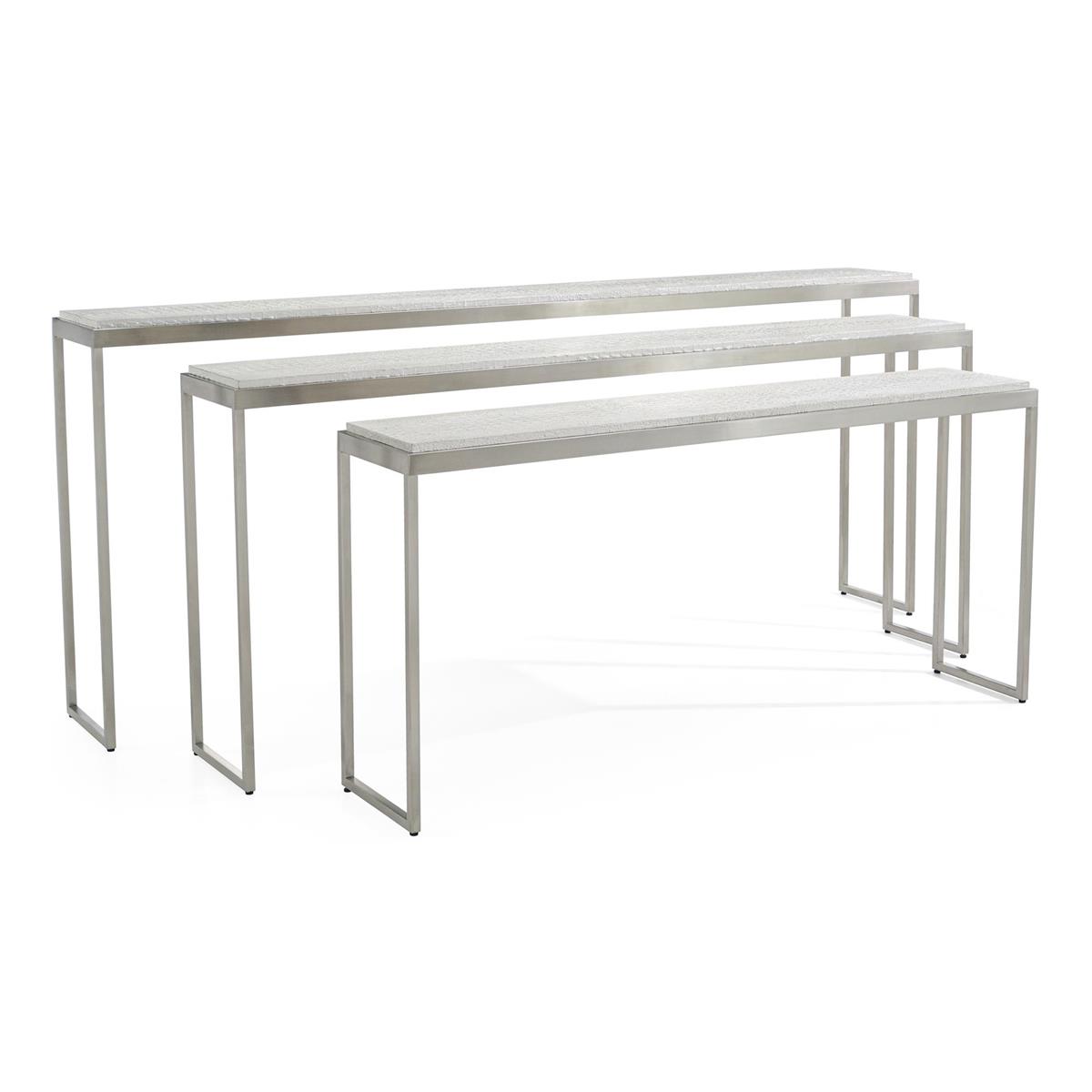 04-SILVERED KANO CONSOLE NESTING TABLES