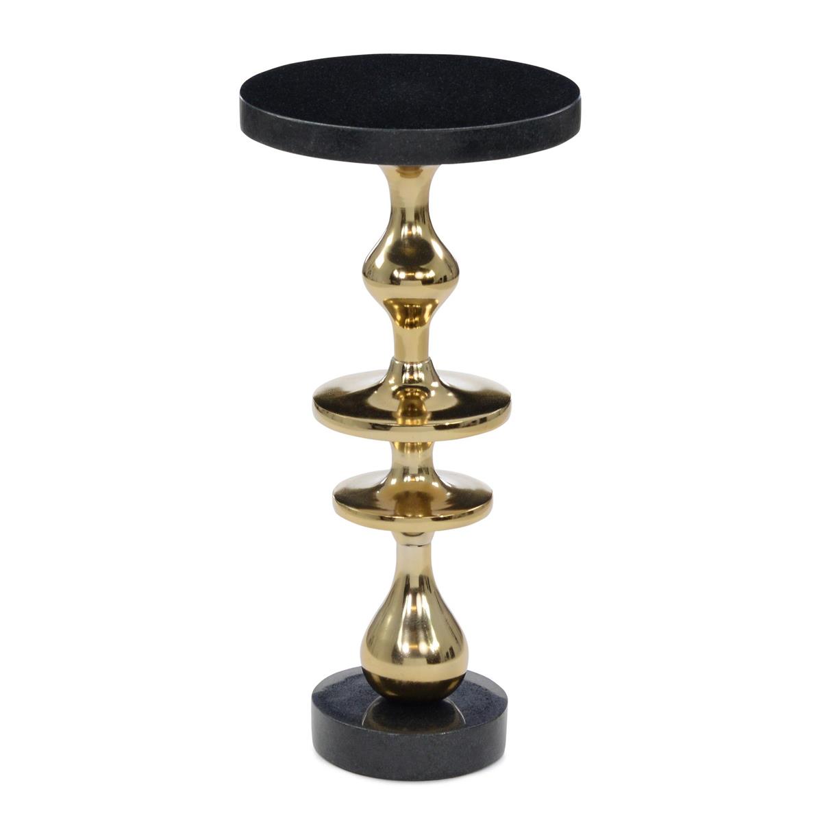 04-8"H X 20.5"W X 1"D MARTINI TABLE IN BRASS AND MARBLE